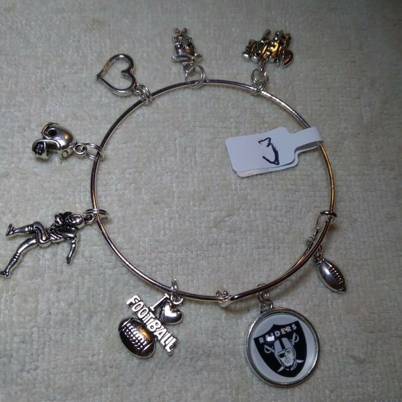 NFL | Jewelry | Oakland Raiders Nfl Custom Expandable Charm Bracelet ...